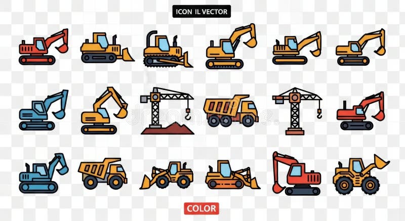 Construction Machinery Isolated Vector Illustrations Stock Illustrations – 747 Construction ...