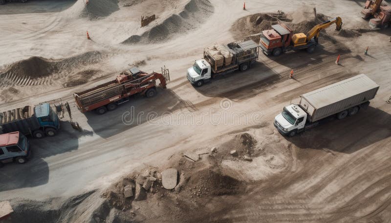 Construction Vehicles in Motion, Digging Dirt, Unloading Steel ...