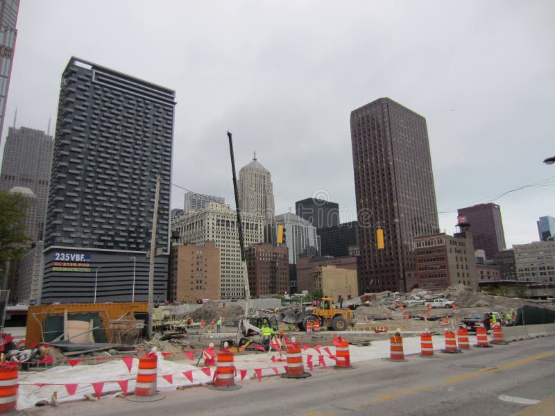 Construction View in Downtown Area Chicago USA Editorial Stock Image ...
