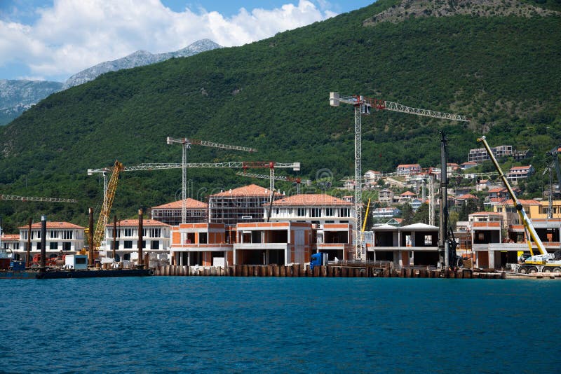 Construction in a Kumbor in Kotor Bay. Montenegro Stock Image - Image ...