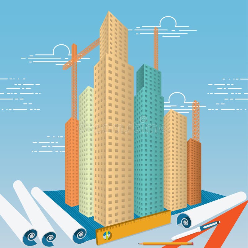 Construction Wallpaper. Vector Illustration Decorative Design Stock ...