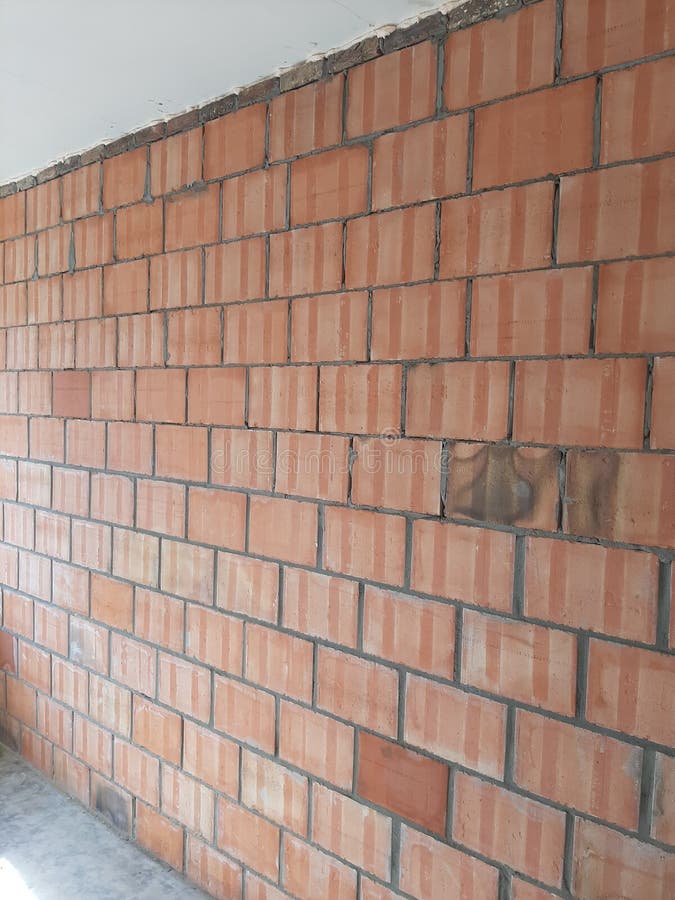 Ceramic Block Wall Construction . Stock Image - Image of industrial ...