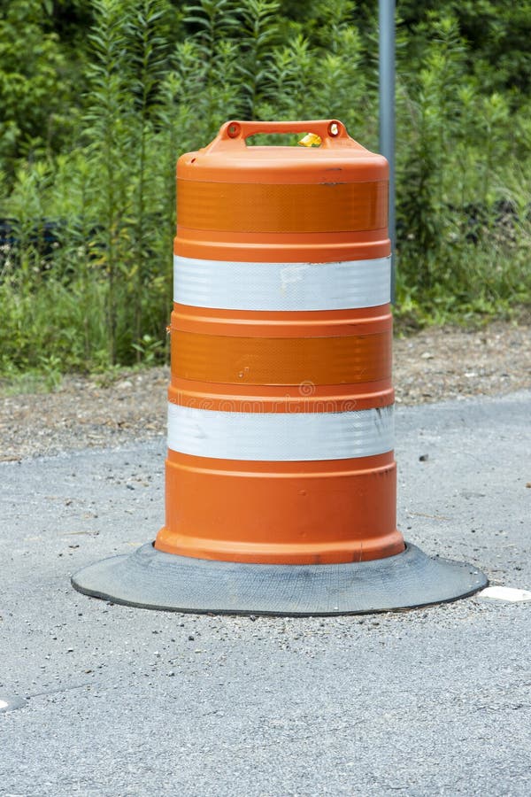 Construction Warning Barrel Stock Image - Image of repair, service ...