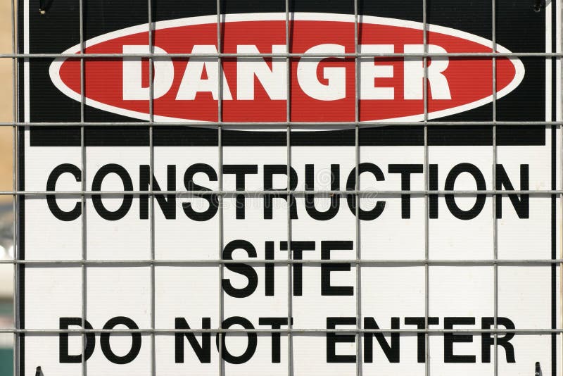 Construction warning sign stock image. Image of building - 49835