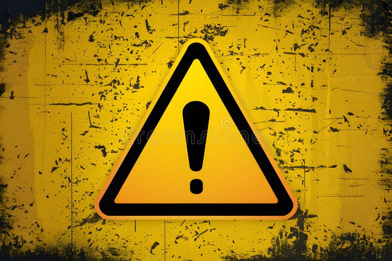 Construction Warning Sign Background with Yellow and Metal Grunge ...