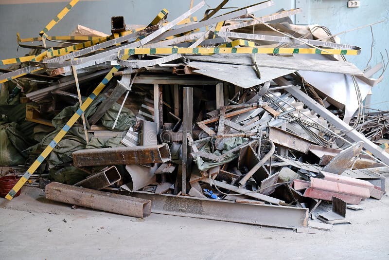 Construction Waste at the Construction Site Stock Photo - Image of pipe ...