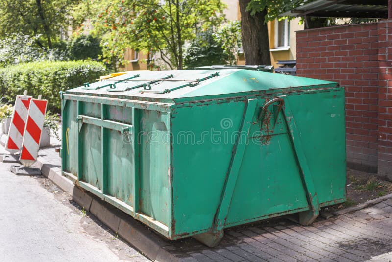 Construction Waste Container Stock Image - Image of recycling, locked ...