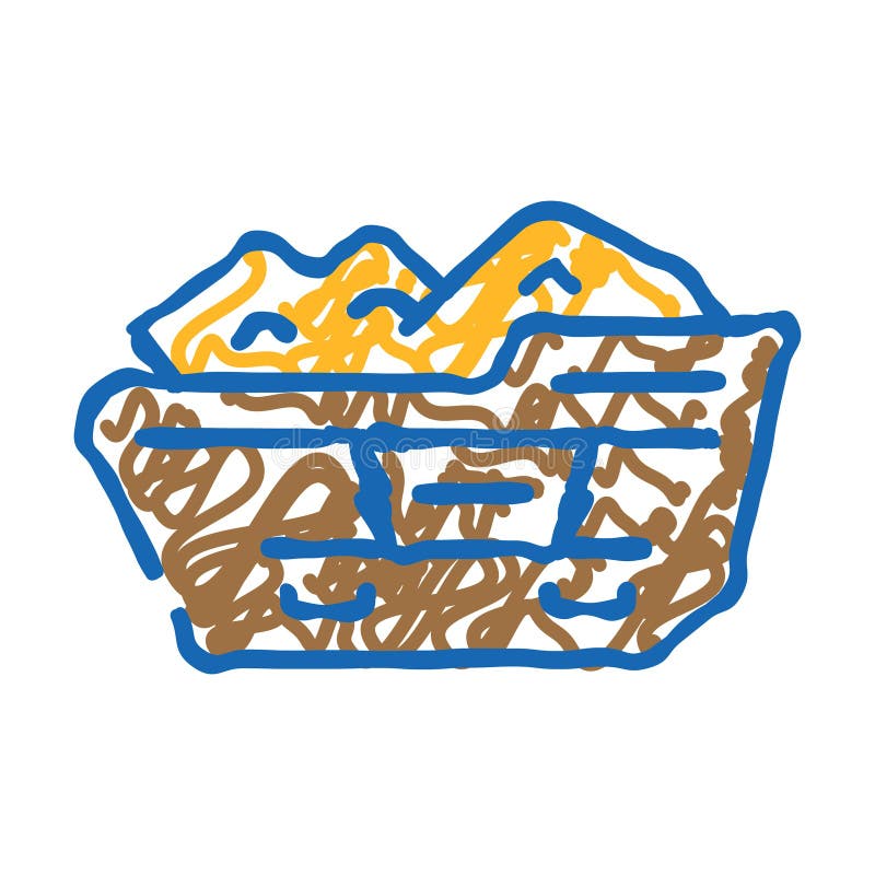 Construction Waste Container Icon Doodle Illustration Stock Vector ...