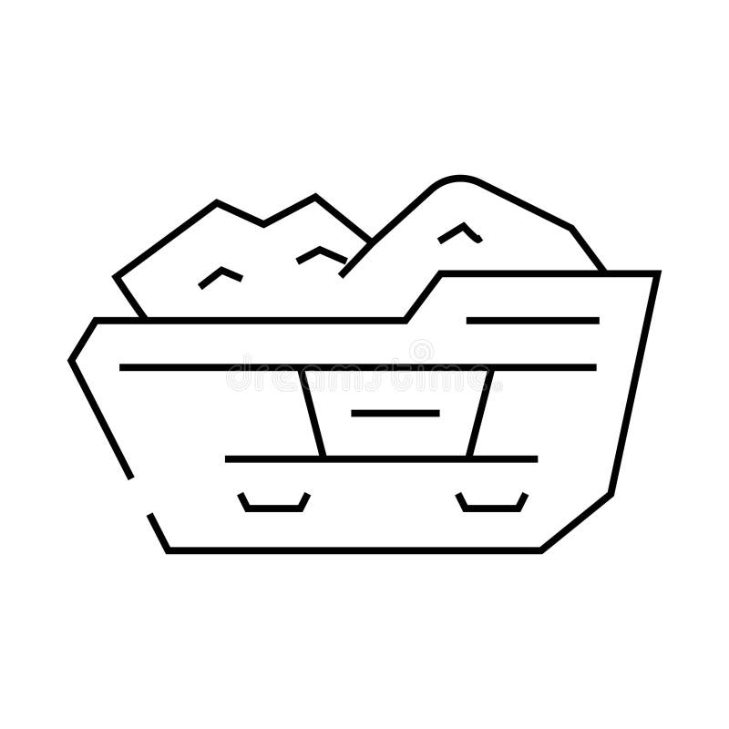 Construction Waste Container Line Icon Vector Illustration Stock Vector ...
