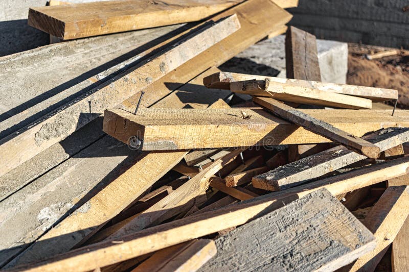 Construction Waste after Dismantling the Formwork of a Reinforced ...