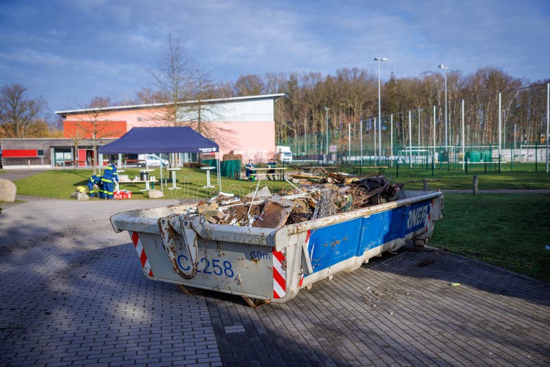 Construction Waste is Disposed of in a Waste Container Editorial Photo ...