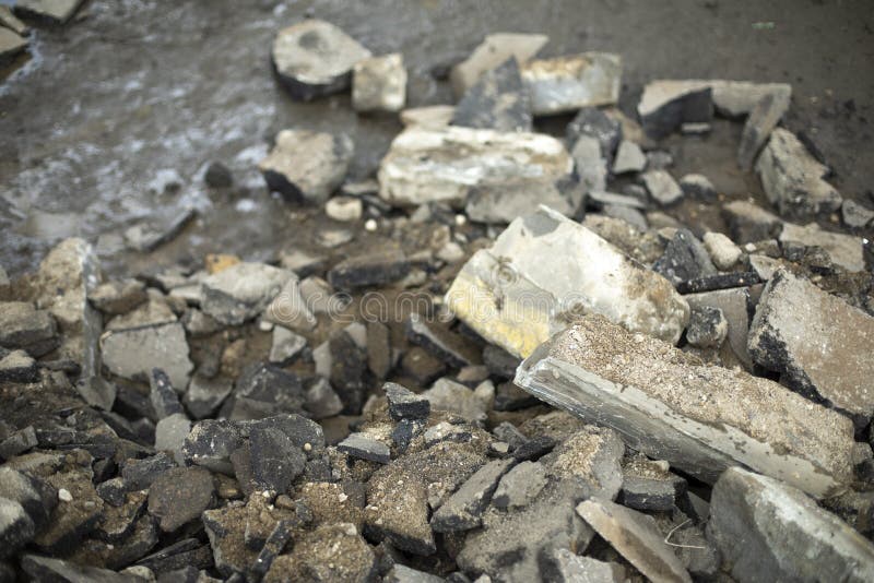Construction Waste. Dump of Stones Stock Image - Image of concrete ...