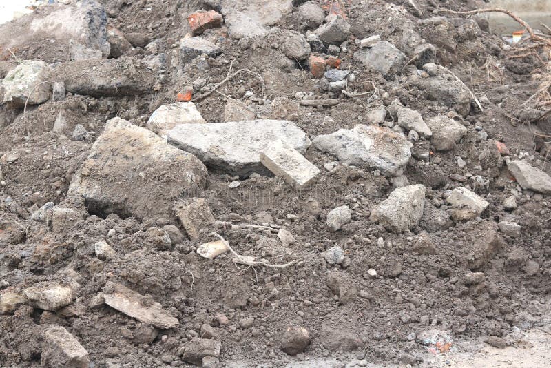 Construction Waste with Elements of Various Dismantled and Destroyed ...