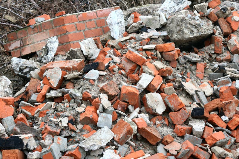 Construction Waste with Elements of Various Dismantled and Destroyed ...