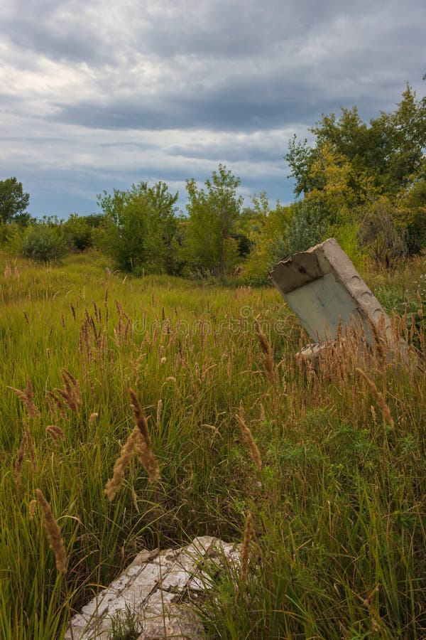 Construction Waste in the Field Stock Image - Image of destruction ...