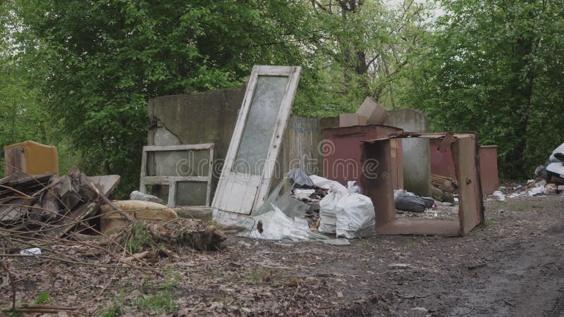 Construction Waste in the Forest Stock Footage - Video of rusting ...