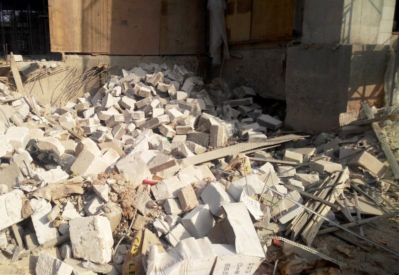 Construction Waste Pile at Construction Site. Editorial Photography ...