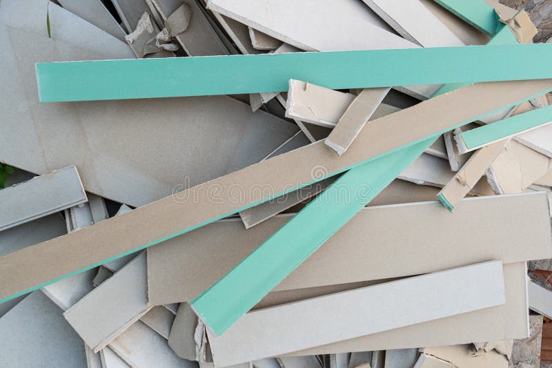 Construction Waste Water Resistant Plasterboard Drywall, Pieces Debris ...