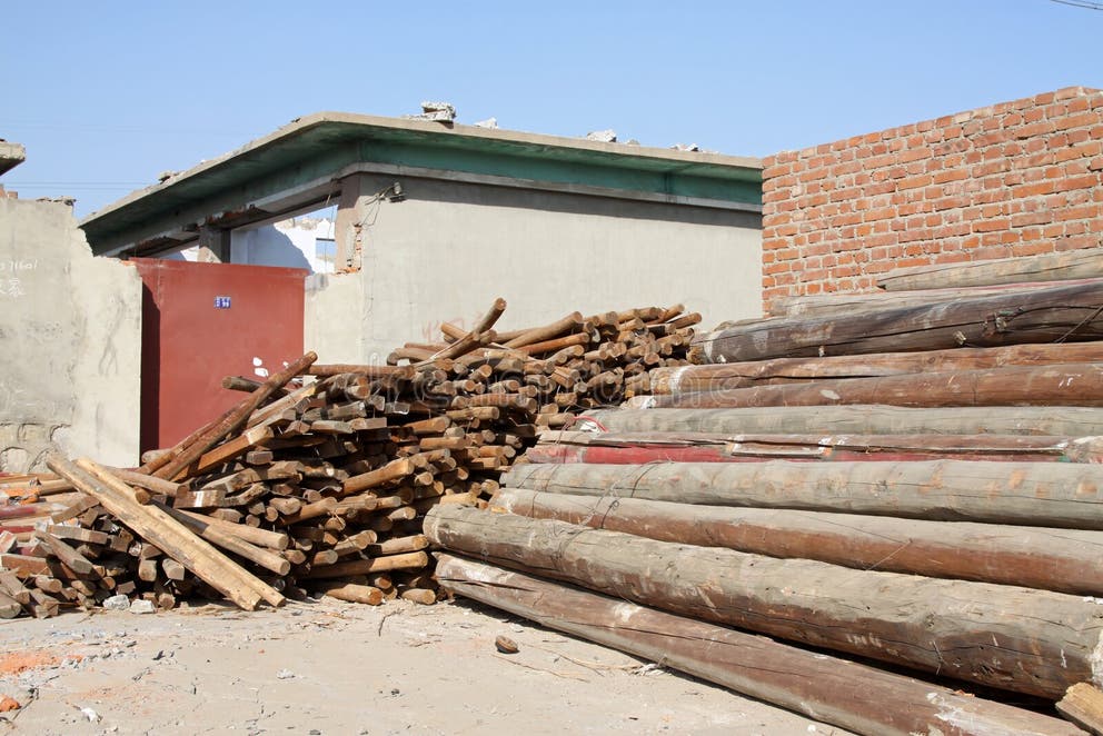 Construction Waste and Wood Stock Image - Image of damage, details ...