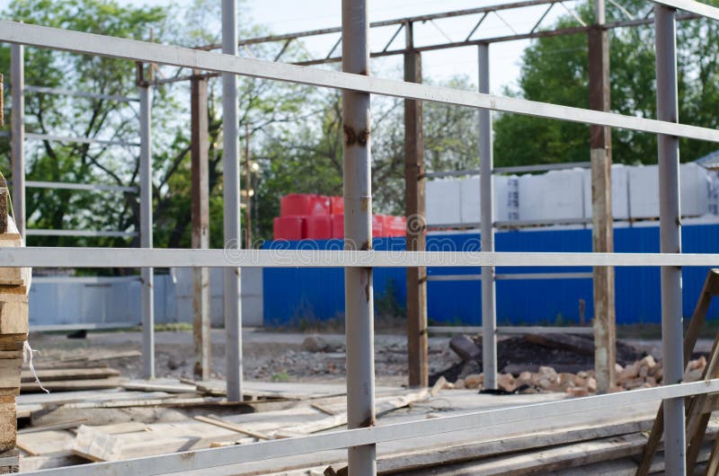 Construction of a Welded Iron Structure. Construction of a Building ...