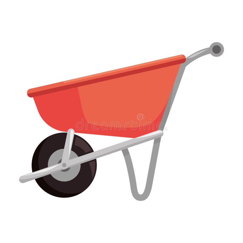 Construction Wheelbarrow Isolated Stock Vector - Illustration of ...