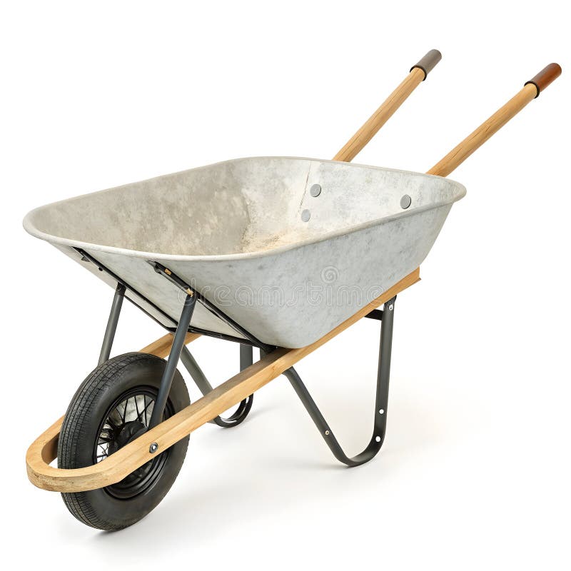 Construction Wheelbarrow Isolated on White Background Stock ...