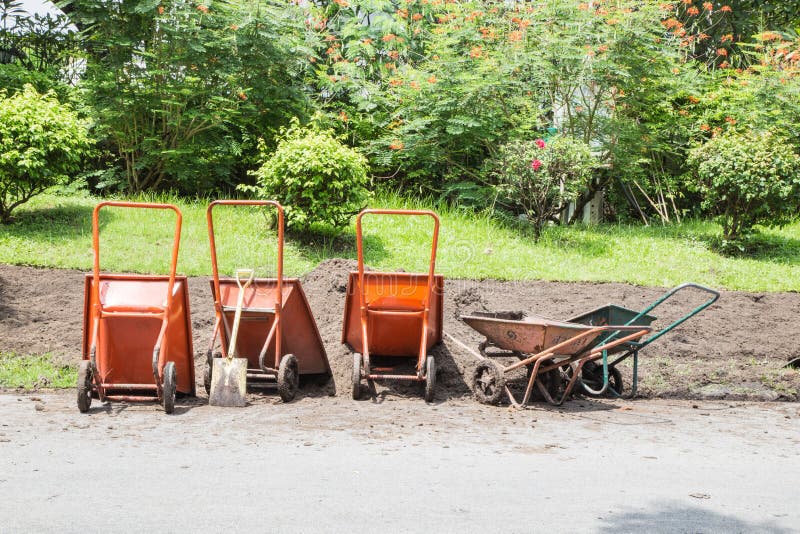 Construction wheelbarrow stock photo. Image of manual - 61510220