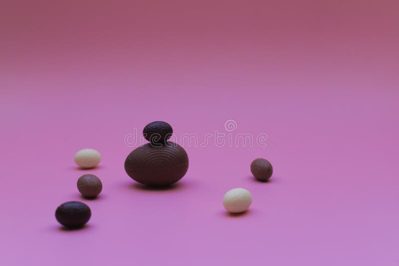 Construction from White, Milk and Dark Chocolate Eggs Like Stone ...