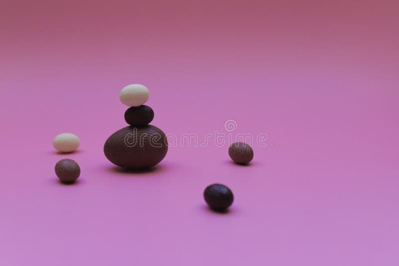 Construction from White, Milk and Dark Chocolate Eggs Like Stone ...