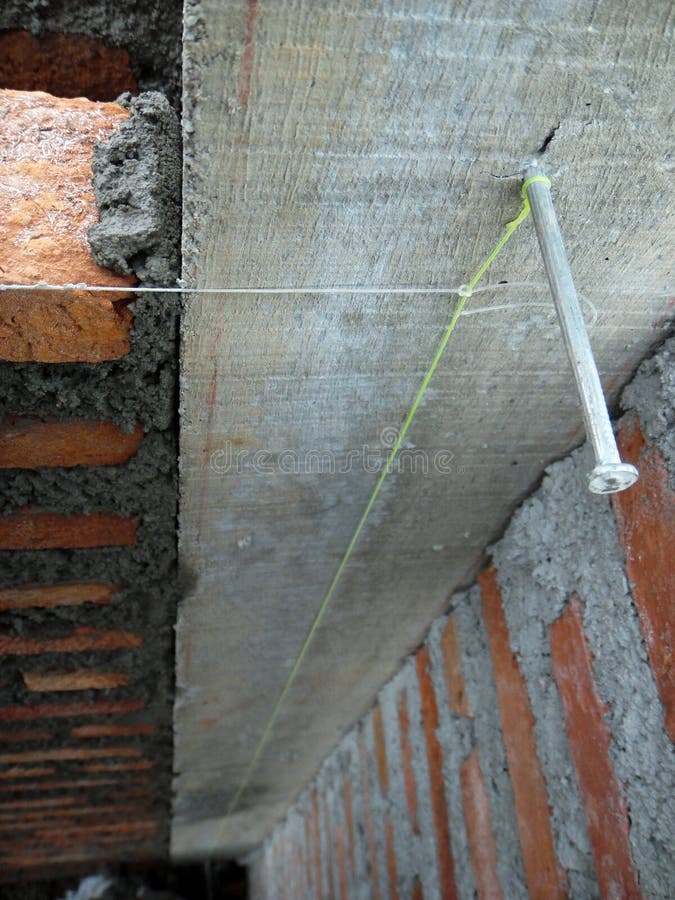 Construction Wire Level of Brick Layer Stock Image - Image of brick ...