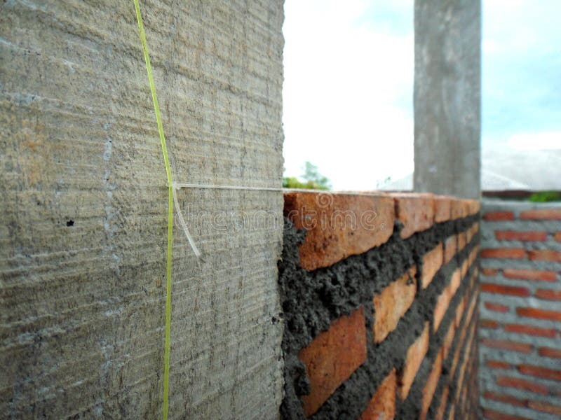 Construction Wire Level of Brick Layer Stock Image - Image of ...