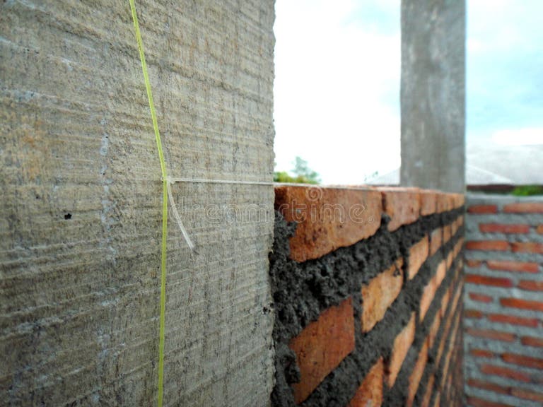 Construction Wire Level of Brick Layer Stock Image - Image of ...