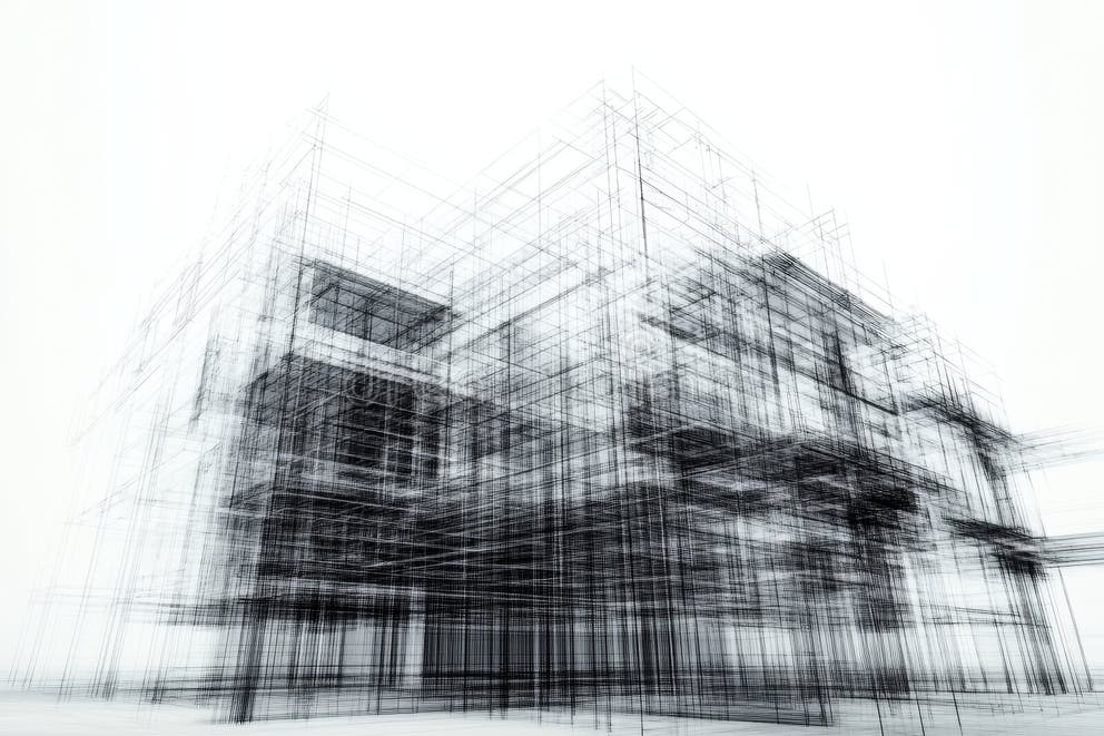 Construction Wireframe Concept Innovative Photography Shot Showcasing ...