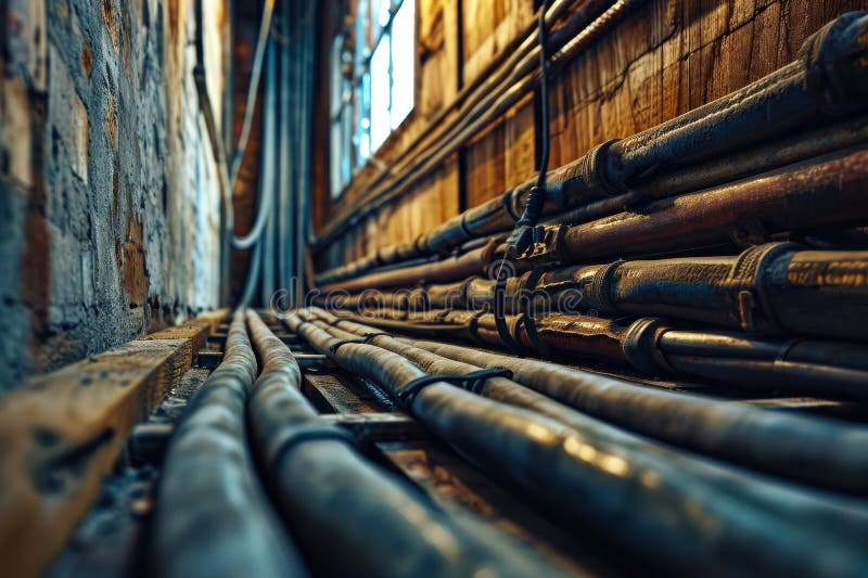 Construction Wiring and Electrical Panel. Stock Photo - Image of ...