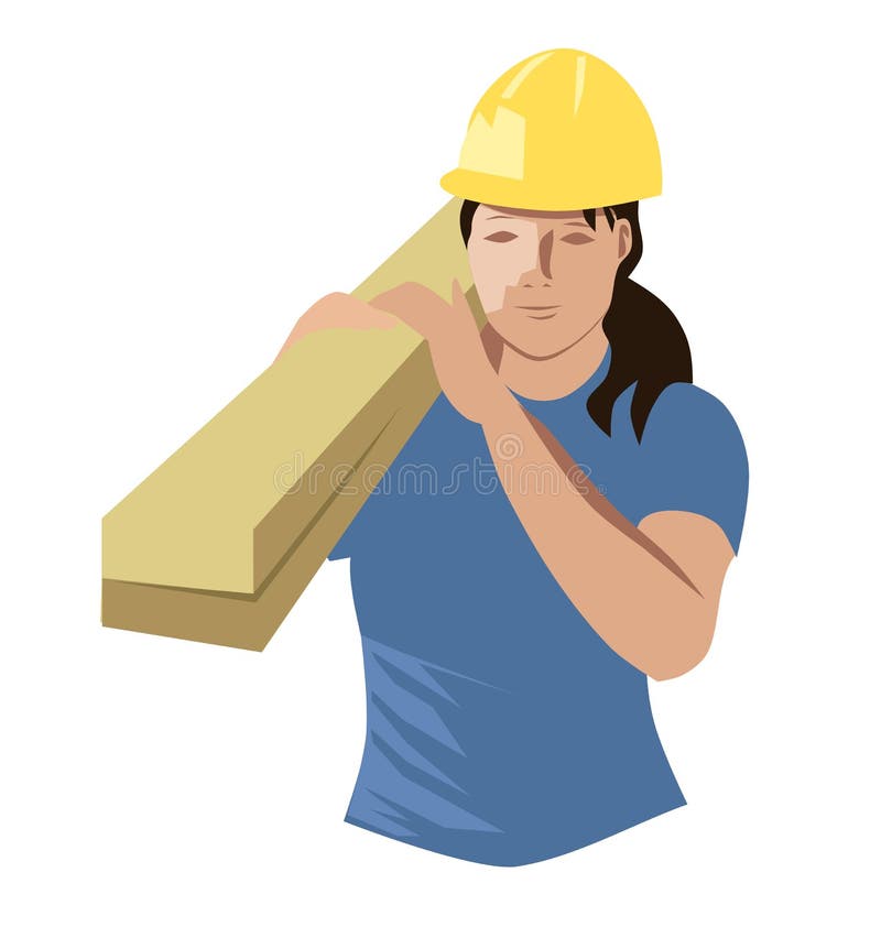 Construction Woman Industrial Worker with Personal Protective Equipment ...