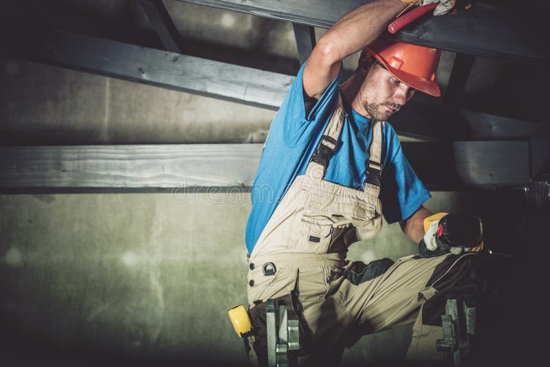 Construction Wood Worker stock photo. Image of installer - 117780110