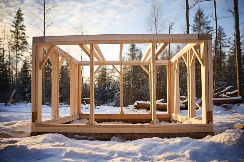 Construction Wooden House, Wooden Framework, Building House, Stock ...