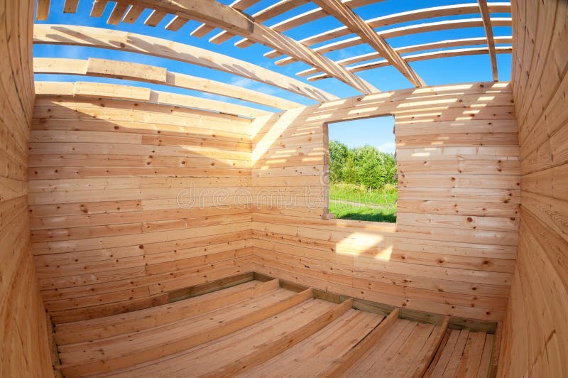 Construction of Wooden House Stock Image - Image of roofing, home: 38997113