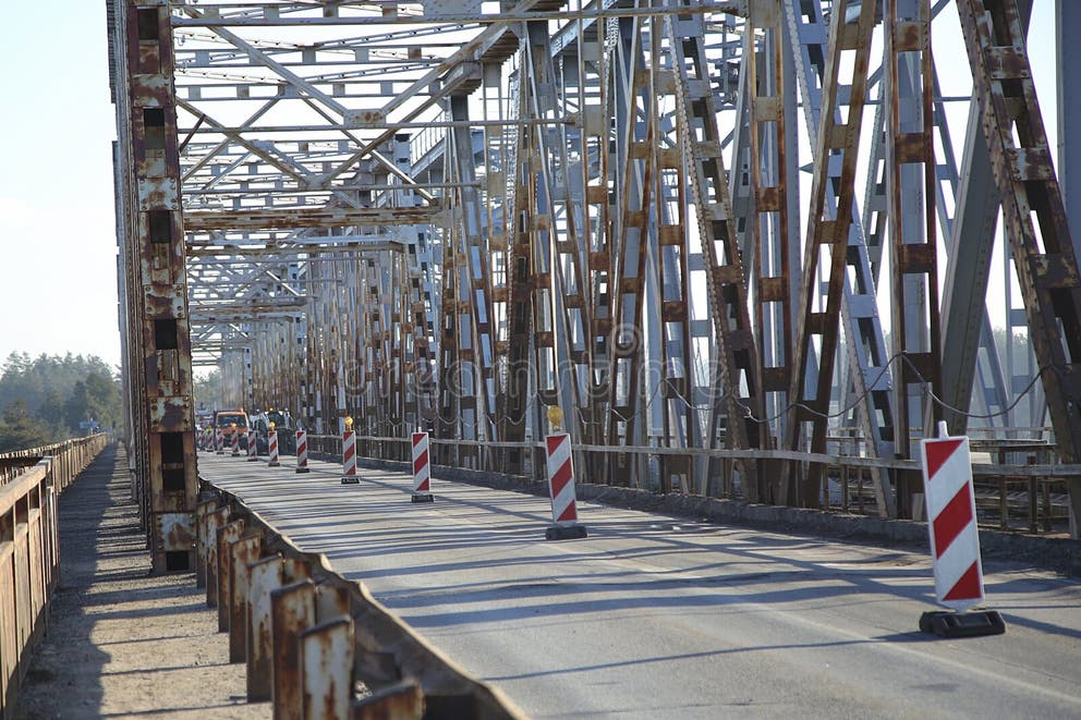 Construction Work on the Bridge Stock Photo - Image of metal, repair ...
