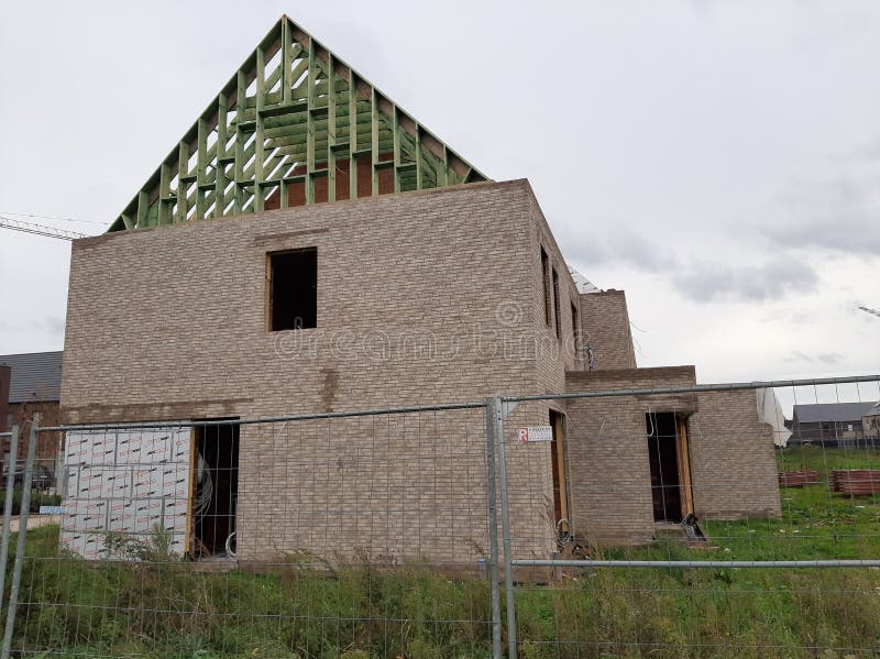 Construction Work Building a House Stock Image - Image of check ...