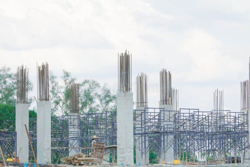 Construction Work in Building Site Workplace with Worker with Copy ...