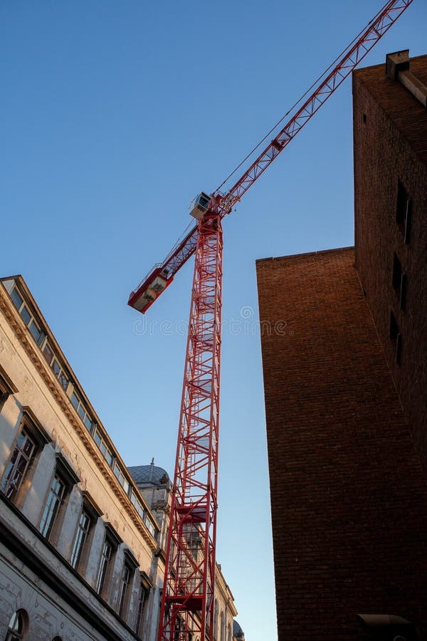 Construction of work crane stock photo. Image of city - 244215744