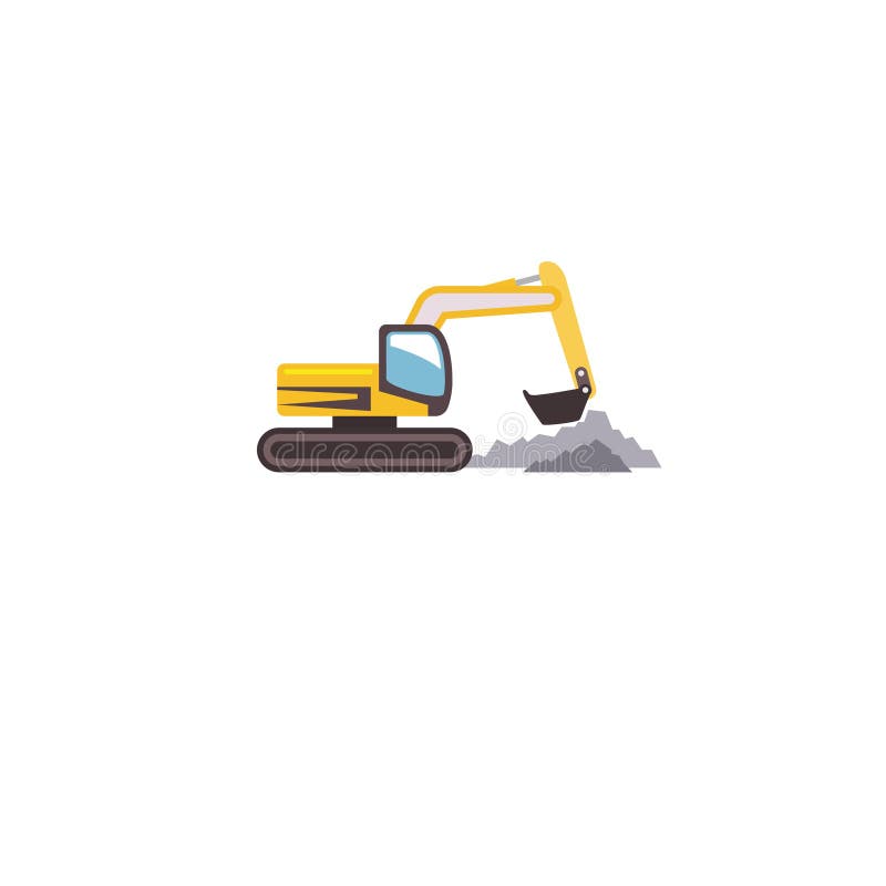 Construction Work Excavator Graphic Icon Vector Illustration Stock ...
