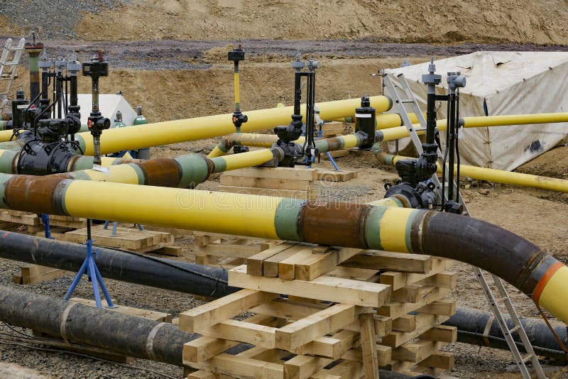 Construction Work Gas Pipeline Stock Image - Image of maintenance ...
