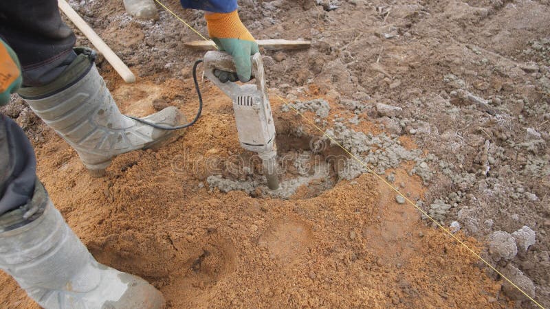 Construction Work on the Ground Stock Image - Image of foundation ...