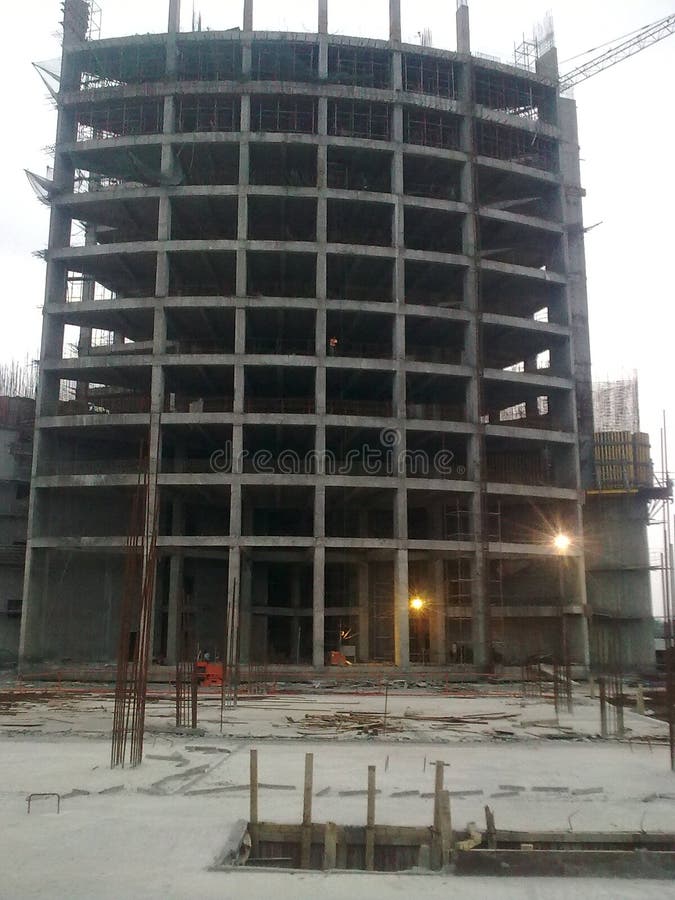 The Construction Work of High Rice Building Stock Photo - Image of rice ...