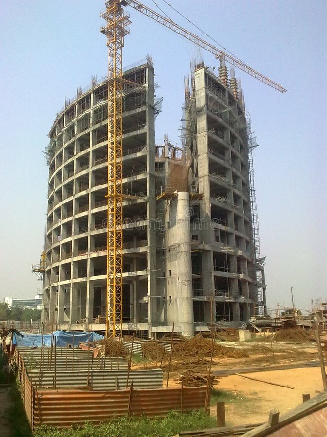 The Construction Work of High Rice Building Stock Image - Image of ...