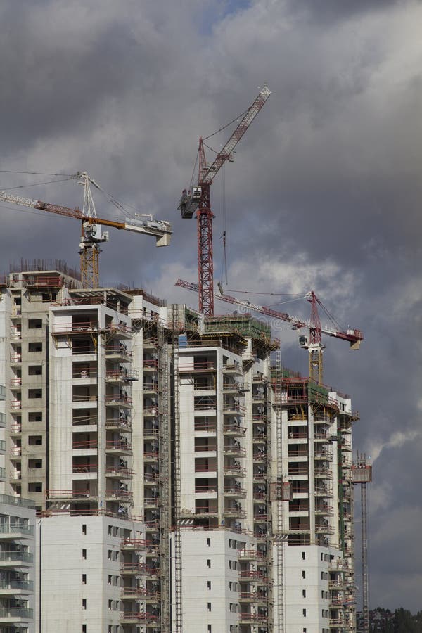 Construction Work of High-rise Constructions Site Stock Photo - Image ...