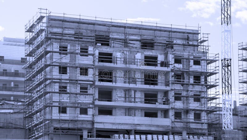 Construction Work of High-rise Residential Building Stock Image - Image ...