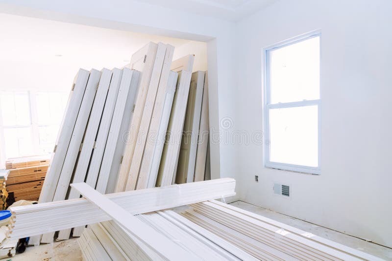 Construction Work on Installation of Interior Wooden Doors is in ...